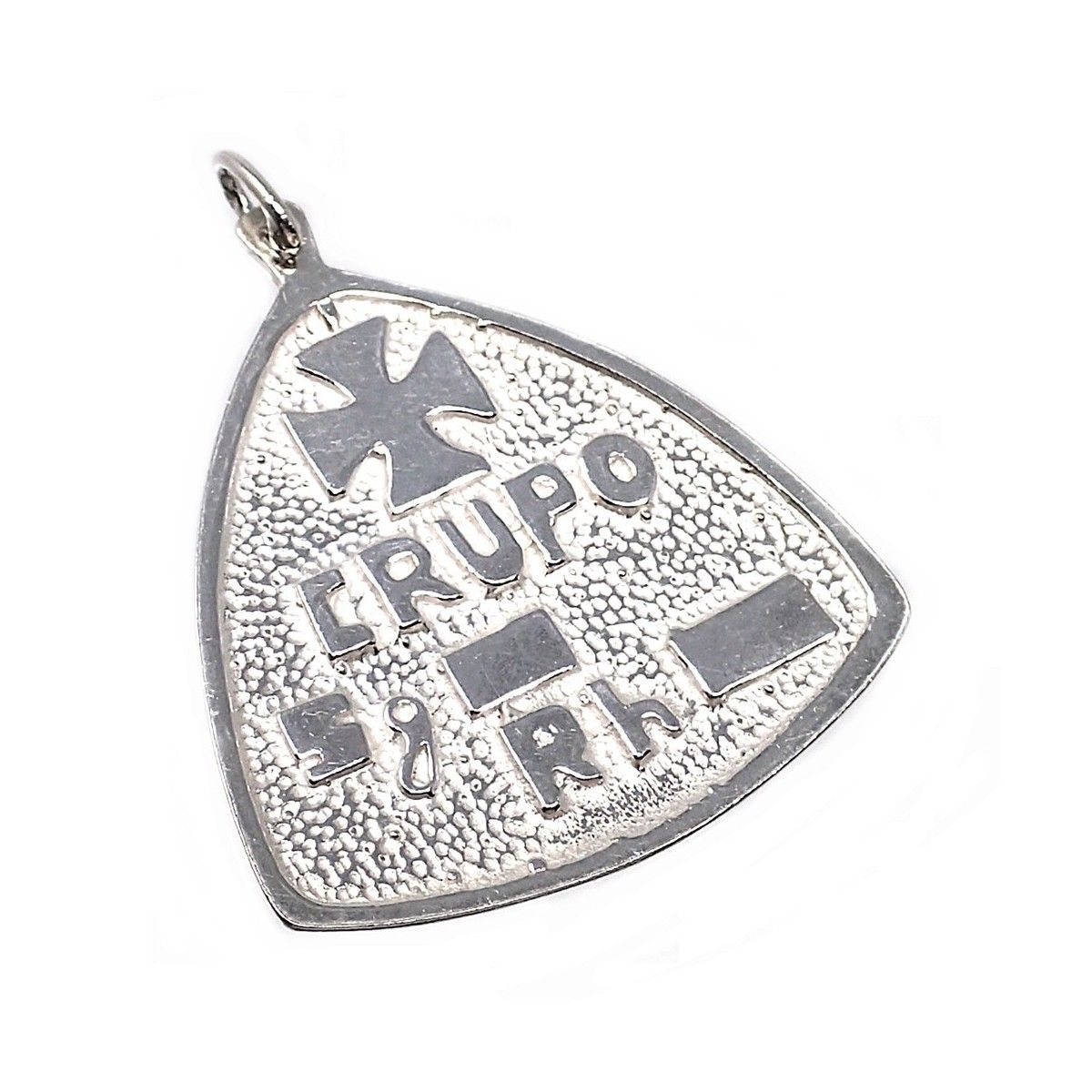 Chapa plata Ley 925m triangular cruz 31mm. grupo [AB5227] | Miravia