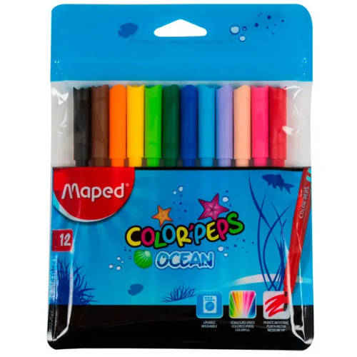 Blister 12 rotuladores ocean color'peps colores surtidos maped | Miravia