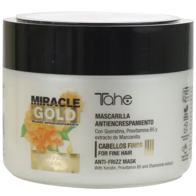 Tahe Miracle Gold Mascarilla antiencrespamiento para cabellos finos con ...