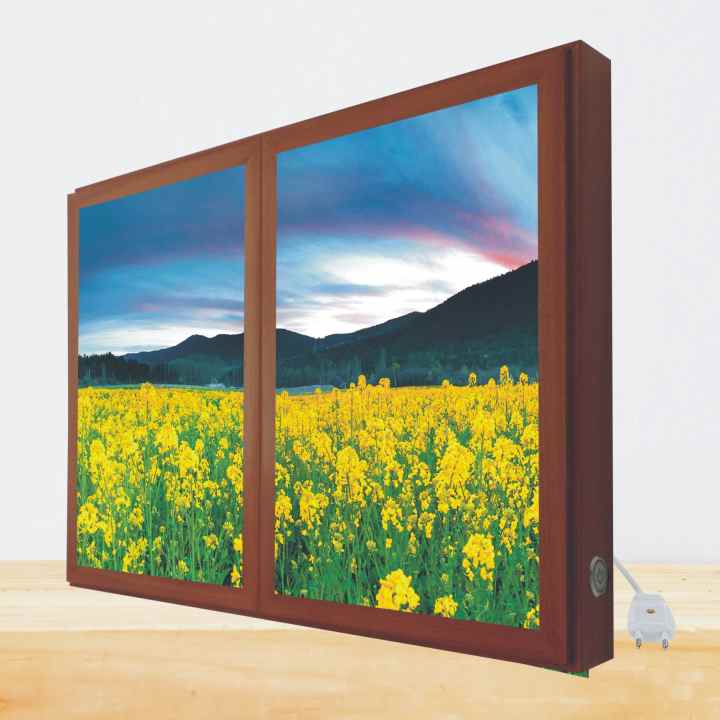 Ventana Falsa con Luz por la parte Frontal y Madera Sapeli Campo de ...