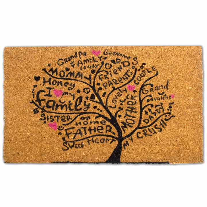 LUA VIKA Felpudo de coco natural Arbol 40x70 cm, felpudos entrada casa originales y divertidos ...
