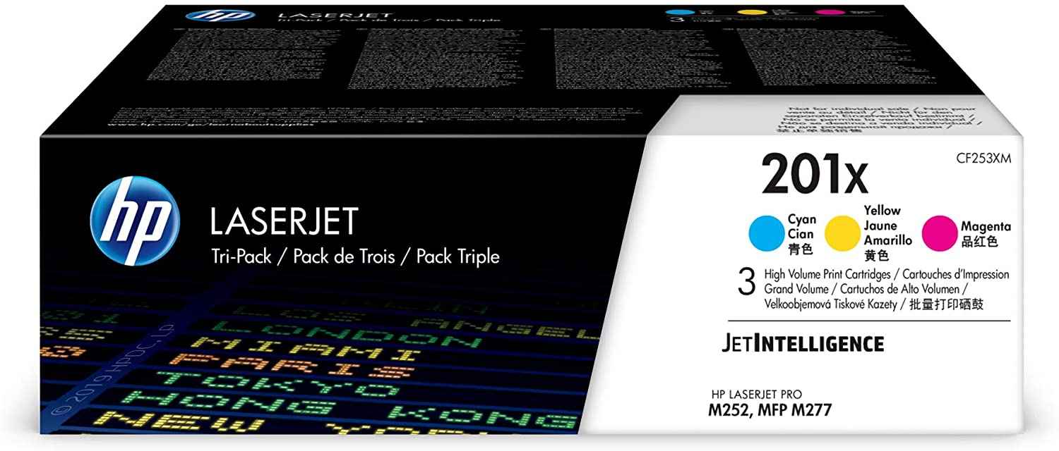 Hp cf401x / cf402x / cf403x pack de 3 cartuchos de toner originales ...