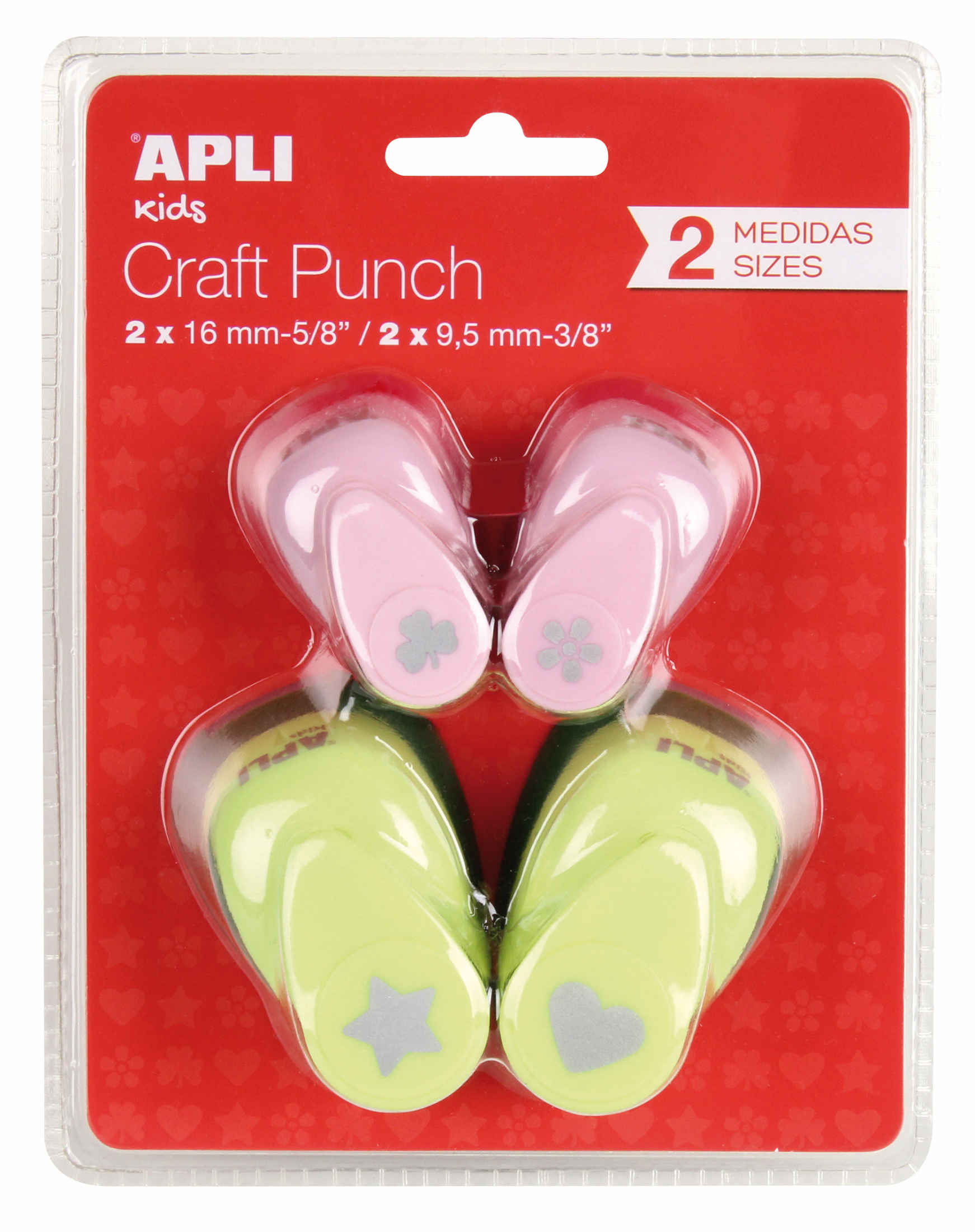 Apli pack de 4 perforadoras de papel con formas variadas - estrella ...