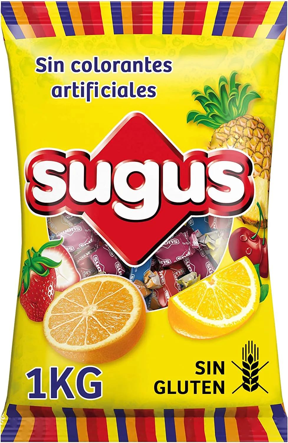Sugus 1 kg - Caramelo Masticable a Base de Zumo de Frutas (Naranja ...