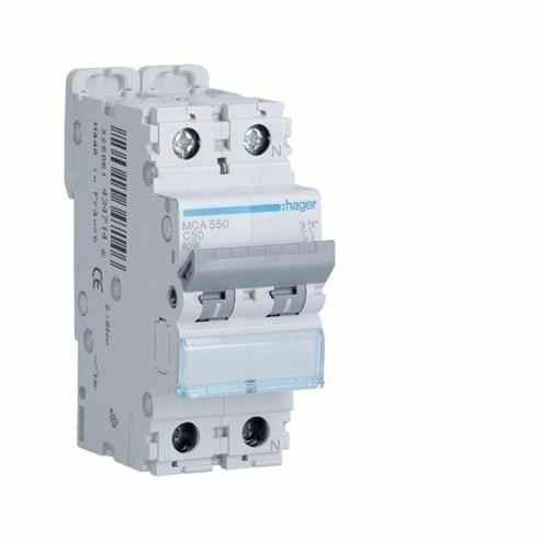 HAGER MCA550 | Automático magnetotérmico M curva-C 6kA 1P+N 50A | Miravia
