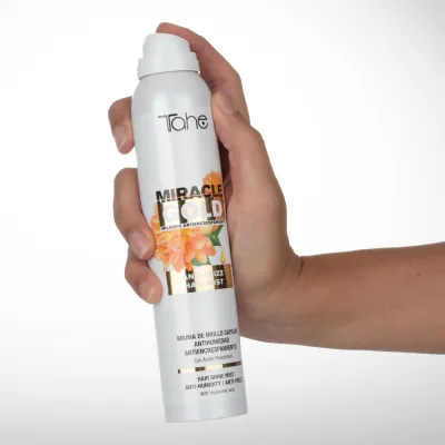 Tahe Miracle Gold Bruma de brillo capilar con acción antiencrespamiento ...