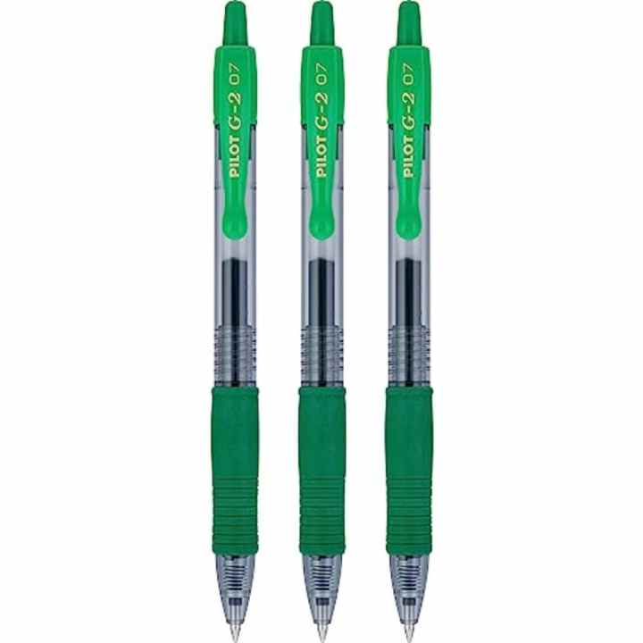 Pilot G2 07 Verde Fina Retráctil Gel Pluma de Tinta Punta Redonda 0.7mm ...