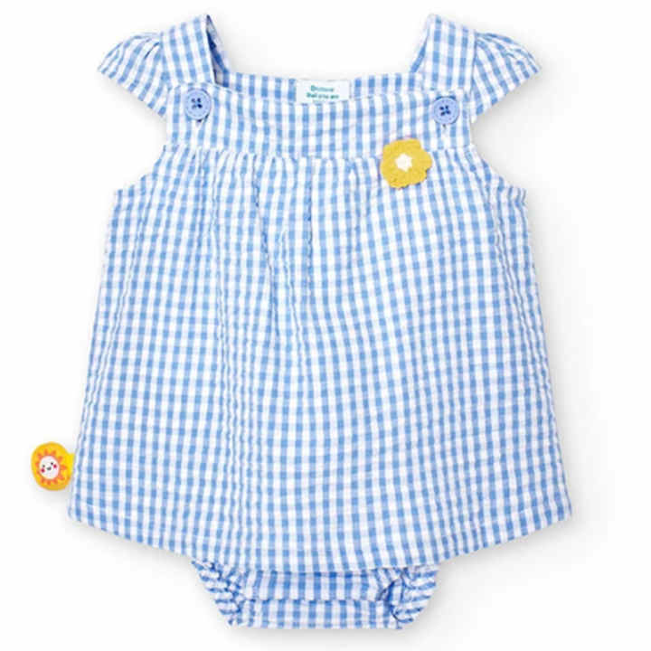 Vestido popelín cuadros de bebé Boboli 128078 LAVANDA ropa niños ...