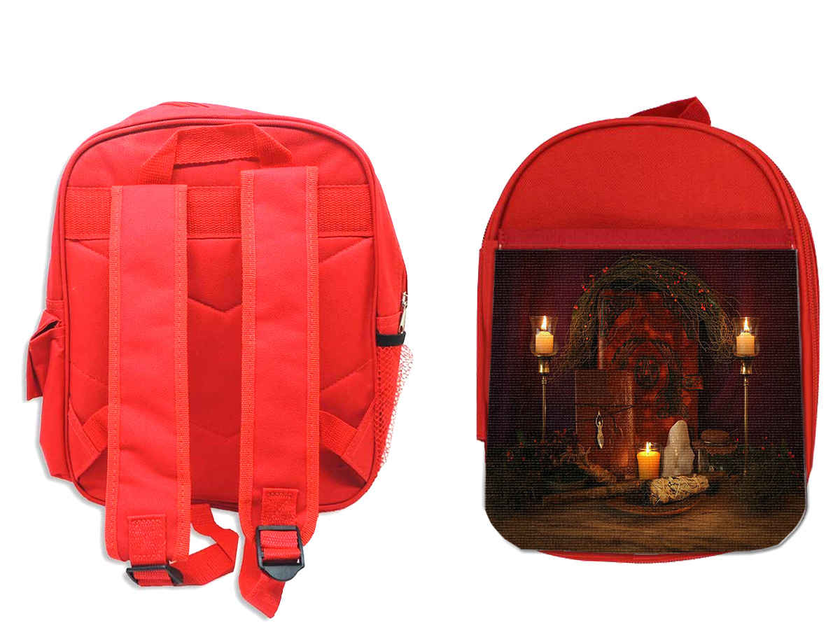 MERCHANDMANIA MOCHILA ROJA Vela Iluminado Luz Altar Pagano Wicca Magia ...