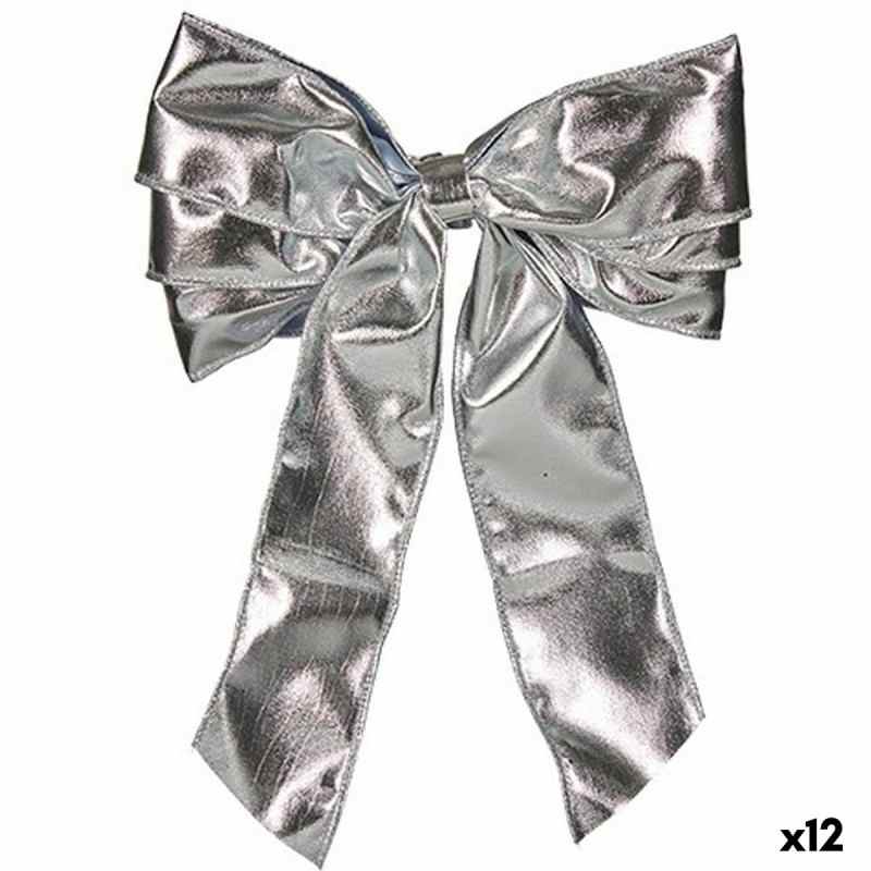 -Lazo Adorno Navideño Plateado 30 x 4 x 20 cm (12 Unidades) | Miravia