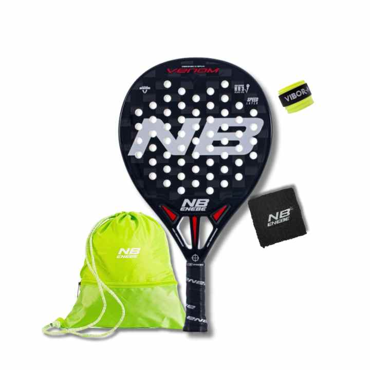 Pala de Padel Enebe Venom + Muñequera NB + Gym Sack Enebe + Ovegrip ...