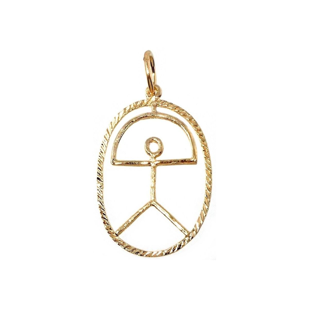 Colgante oro 18k Indalo 24mm. cerco oval reliado [AB9845] | Miravia