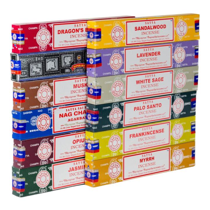Incienso Satya Nag Champa, Goloka, Super Hit, Natural, Rose, Namaste ...