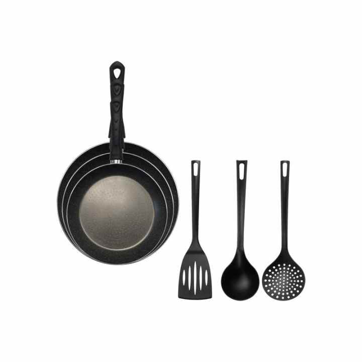 SAN IGNACIO JUEGO DE SARTENES (18CM + 22CM + 26CM)CON 3PZS UTENSILIOS ...