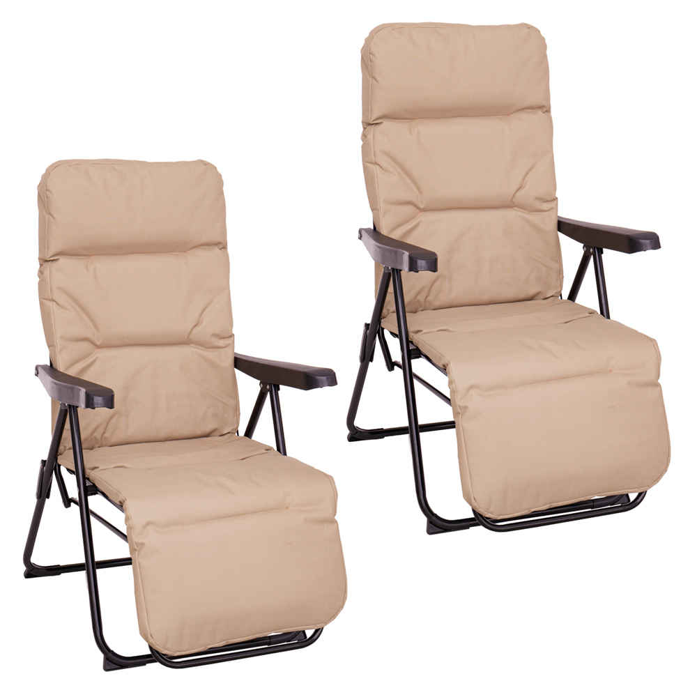 LOLAhome Pack de 2 sillones de playa acolchados de 4 posiciones con ...