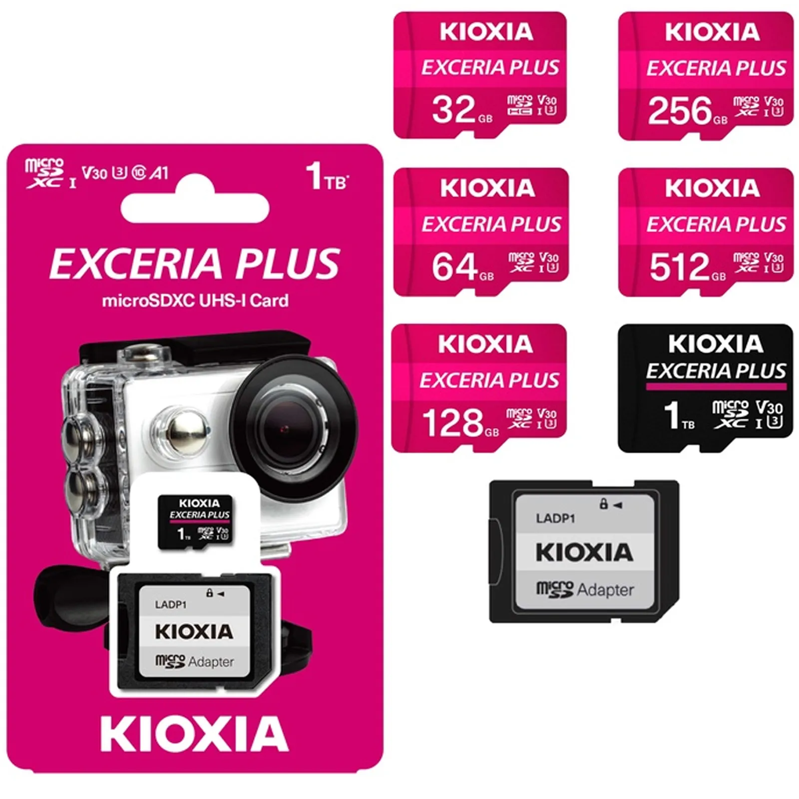 Tarjeta MicroSD KIOXIA EXCERIA PLUS UHS-I C10 R98 Micro SD de 32GB, 128GB, 256GB, 512GB, 1TB 100 ...