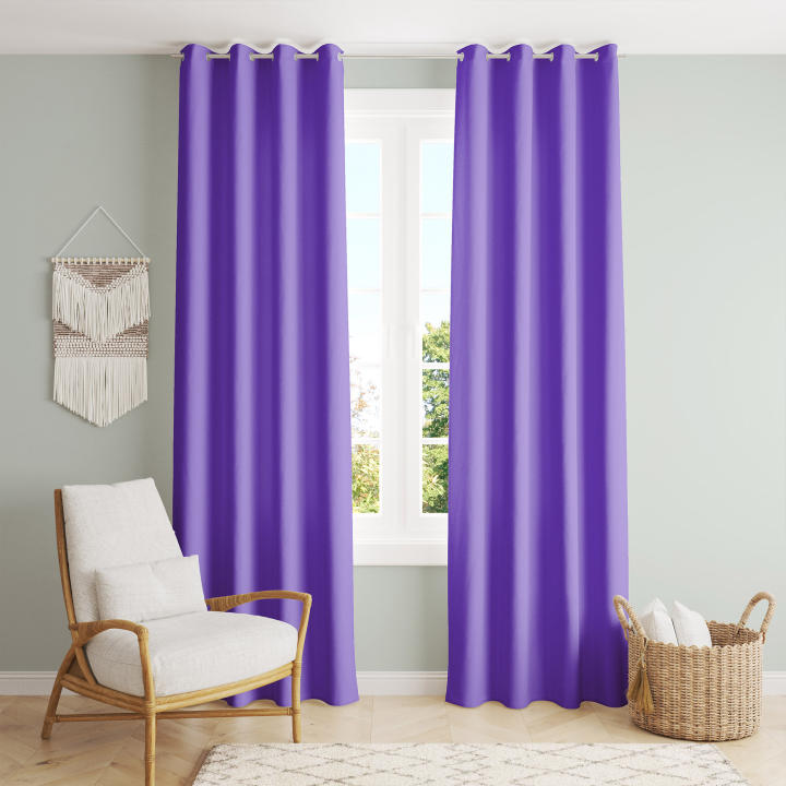Dalina Textil- Cortina Salón Dormitorio Liso Color Lila - Cortina con ...