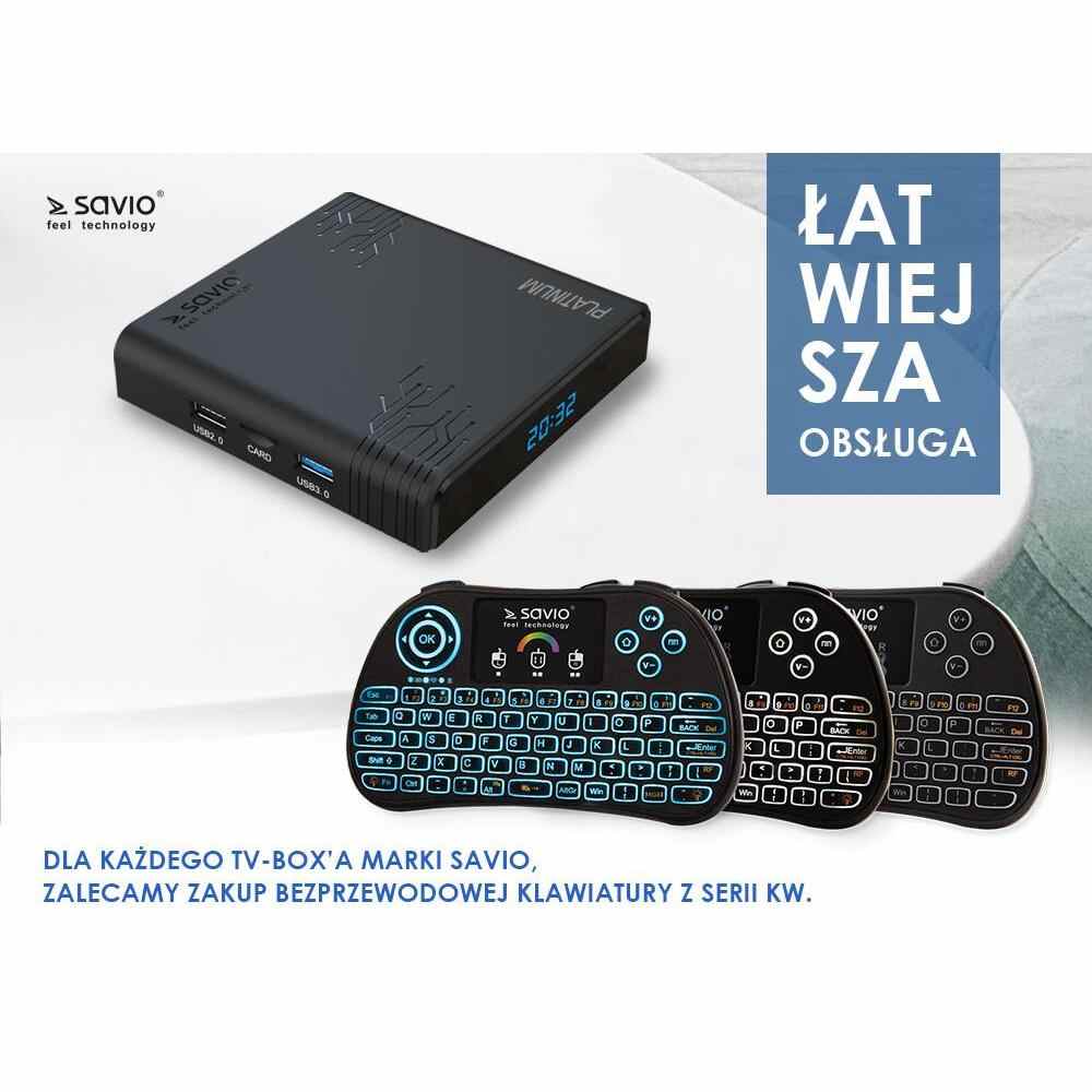 Savio platinum smart tv box tb-p02, 4/32 gb, g31™ mp2 - 8k ultra hd ...