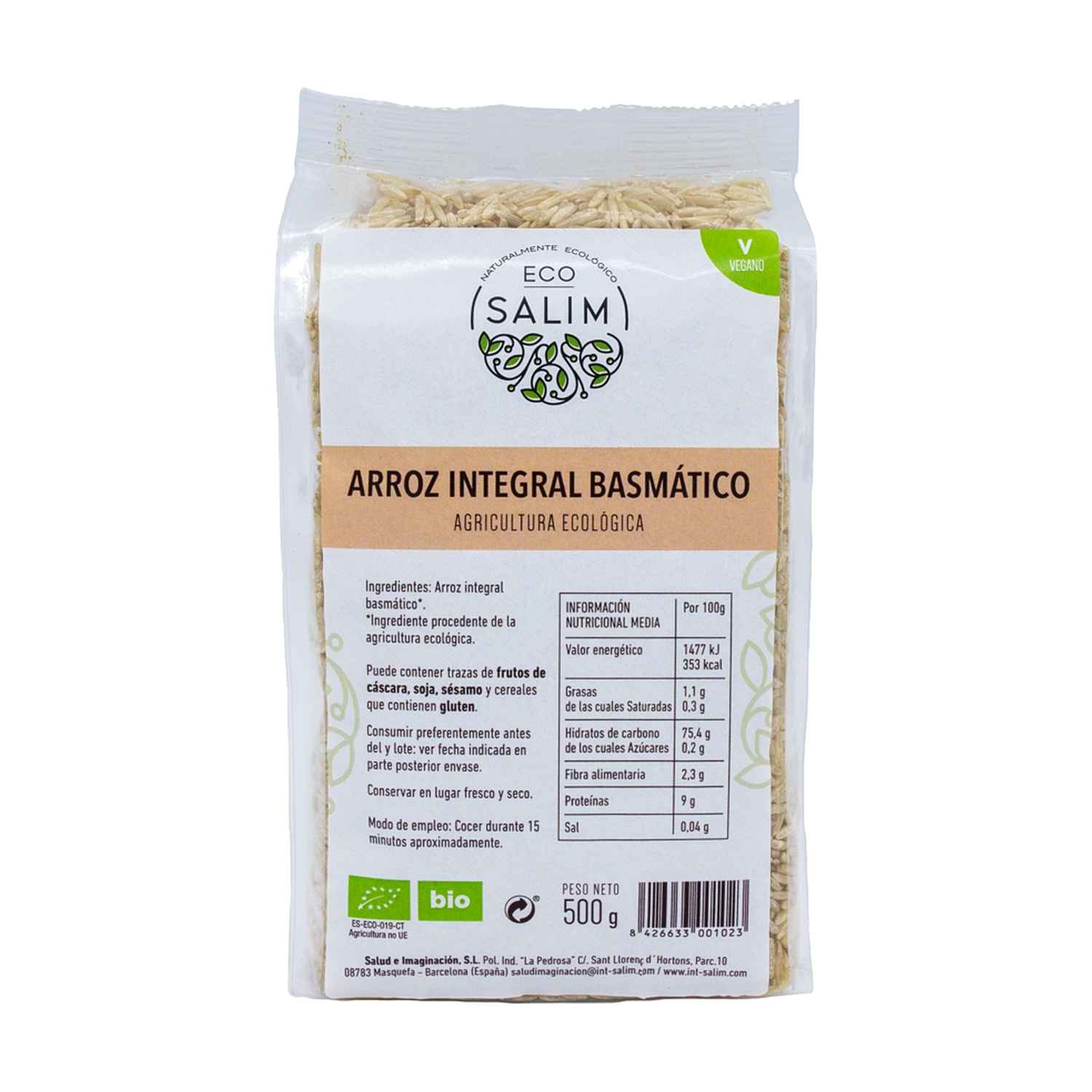 Arroz Basmati Integral 500 g | Int-Salim | Miravia