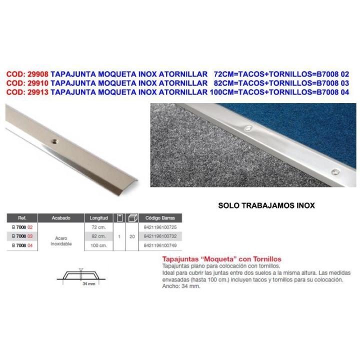 Brinox tapajunta moqueta inox atorni. 82cm tacos+torn b7008 03 | Miravia