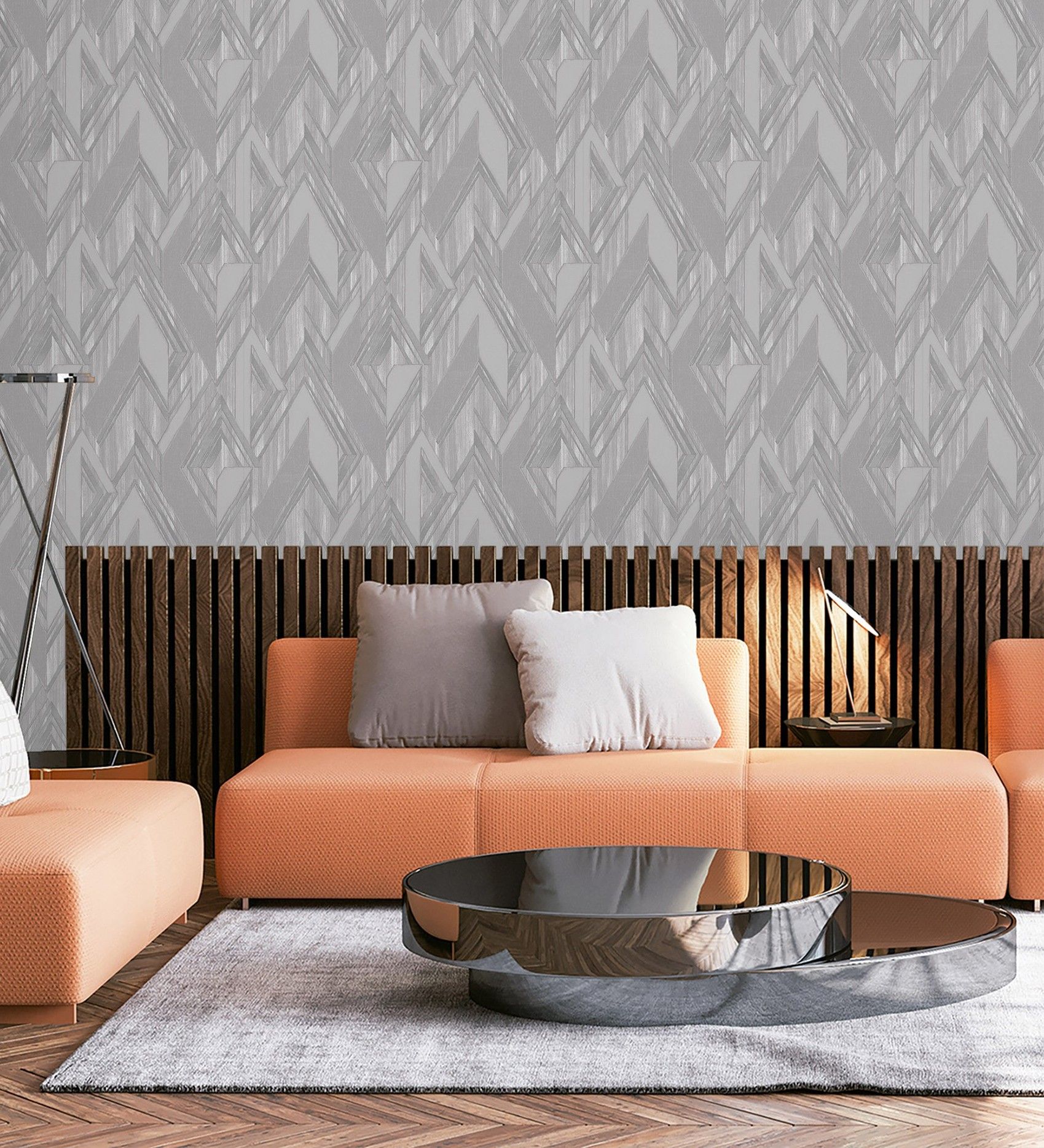 Papel pintado vinílico lavable de rombos modernos con textura en ...