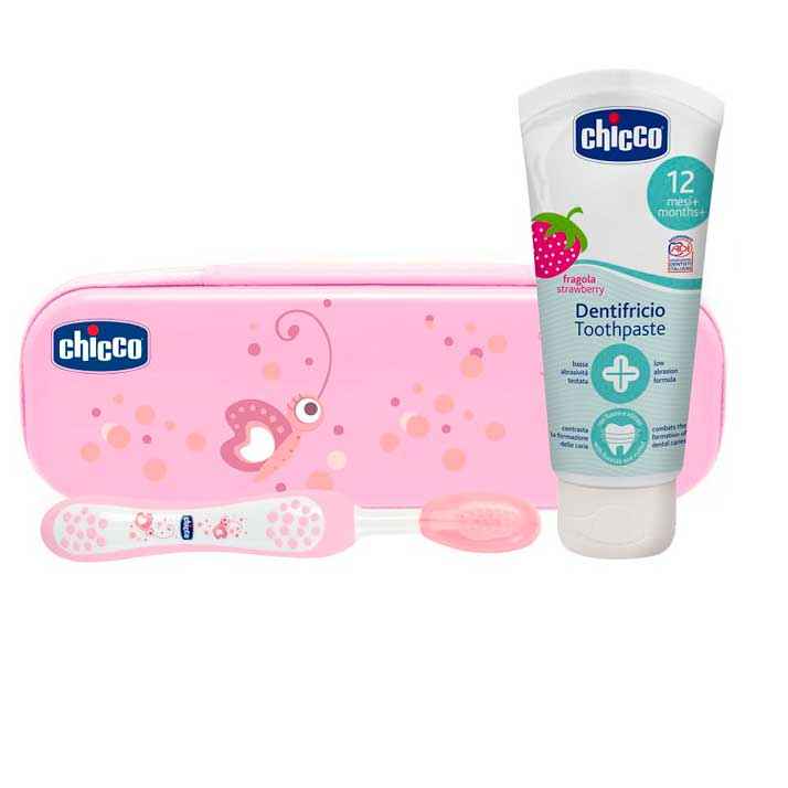 Chicco set rosa cepillo y pasta con flúor 6m+ | Miravia
