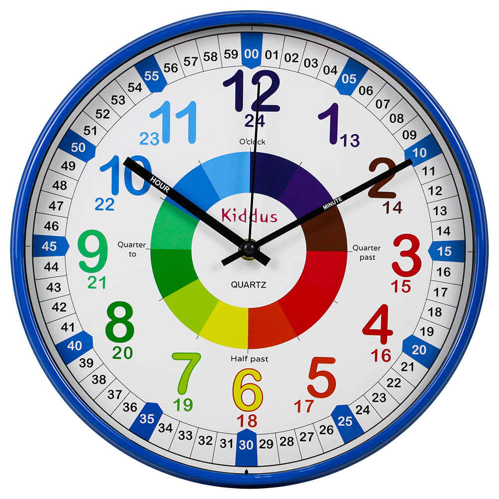 Wall XL Clock Kids Blue - Time Teaching | Miravia