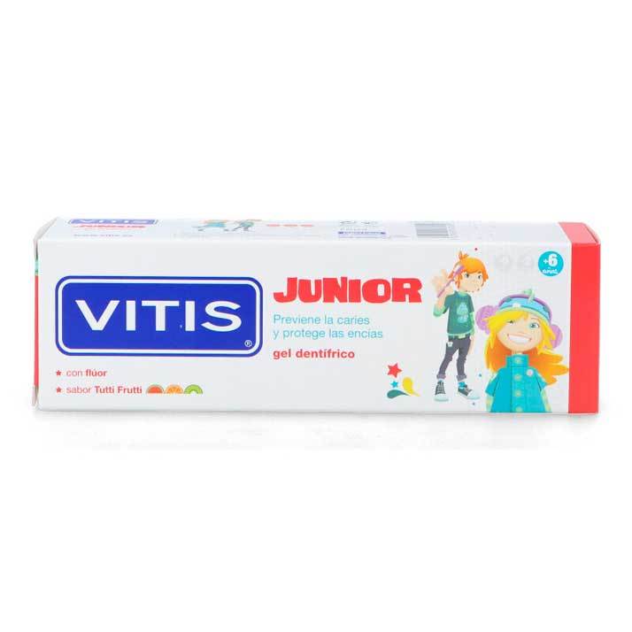 Vitis Gel Dentífrico Junior con Flúor y Pantenol para Prevenir Caries y ...