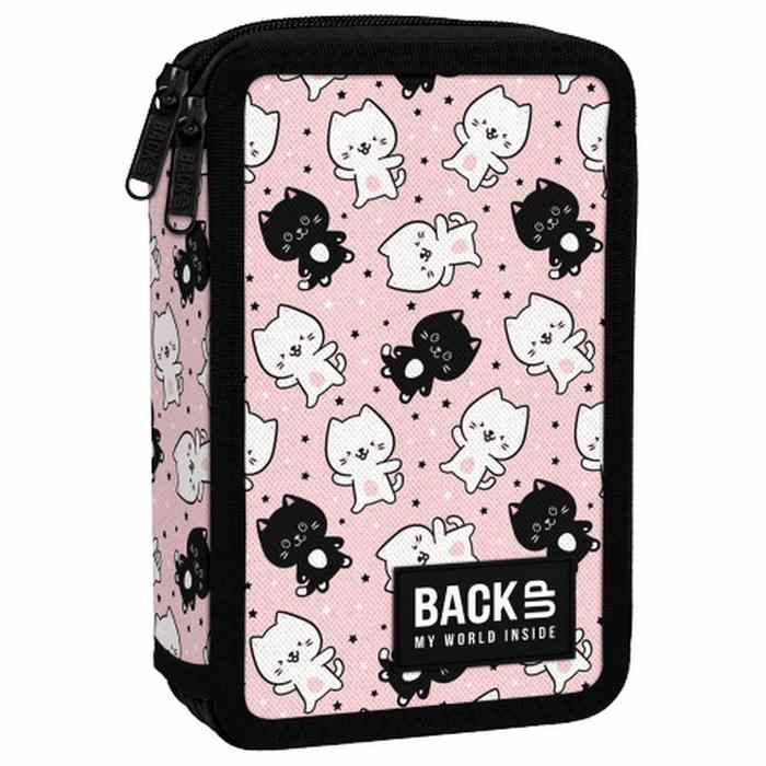 DERFORM PLUMIER DOBLE ROSA GATITOS BACK UP 20x12x5 Cms. | Miravia
