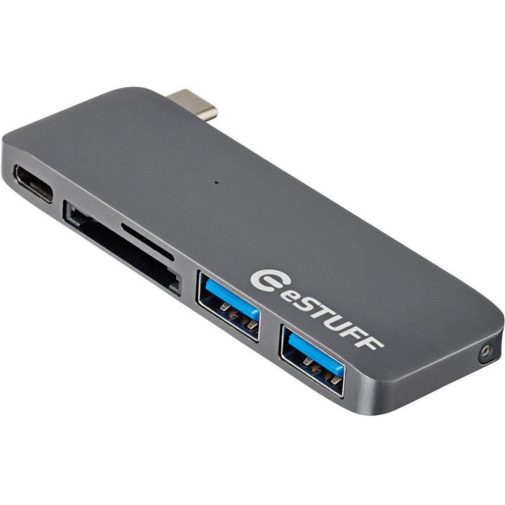 eSTUFF ES84121 - HUB con 2 Puertos USB 3.0 y Tipo C, Color Gris | Miravia