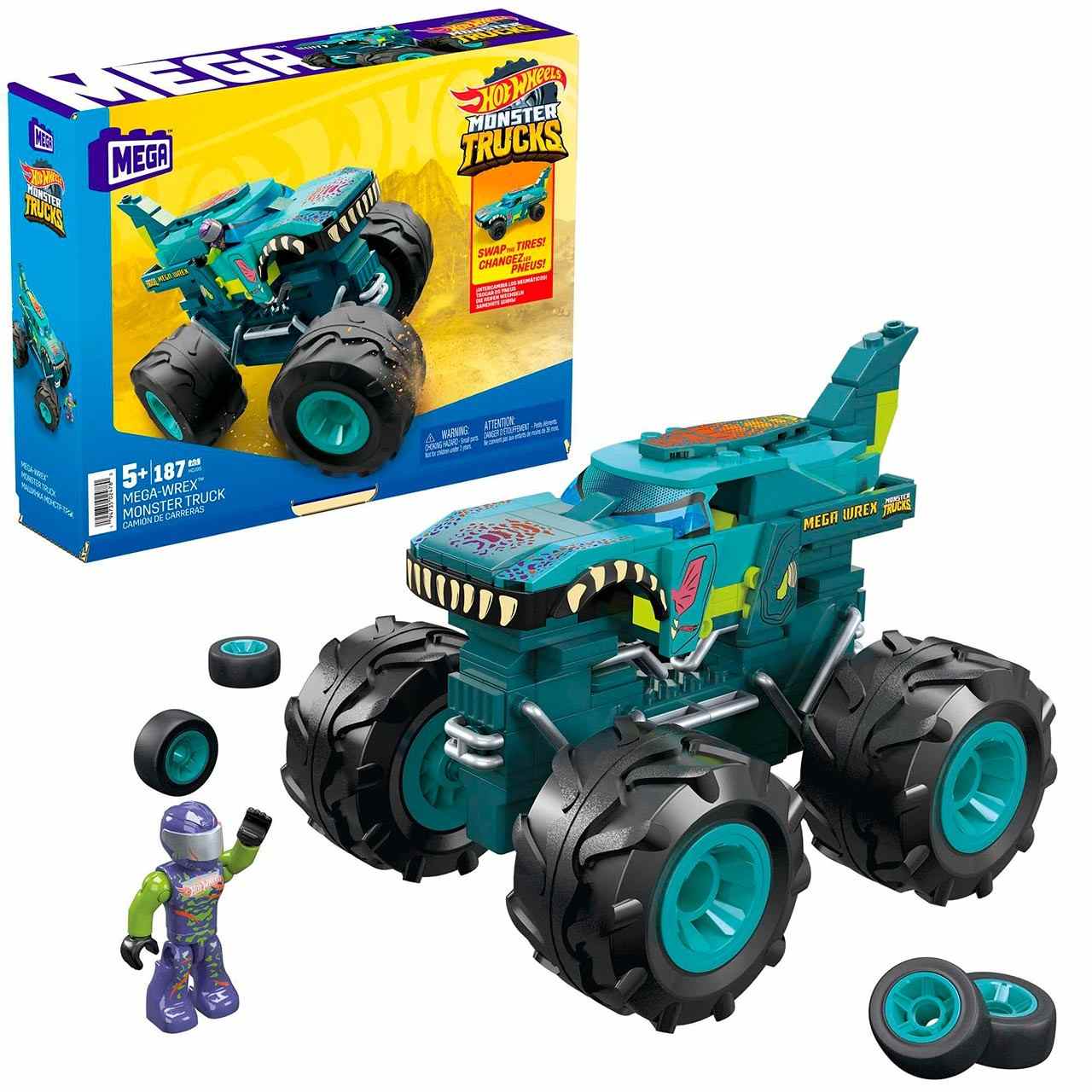 Meda construx hot wheels monster trucks mega wrex HDJ95 MONSTER TRUCKS ...