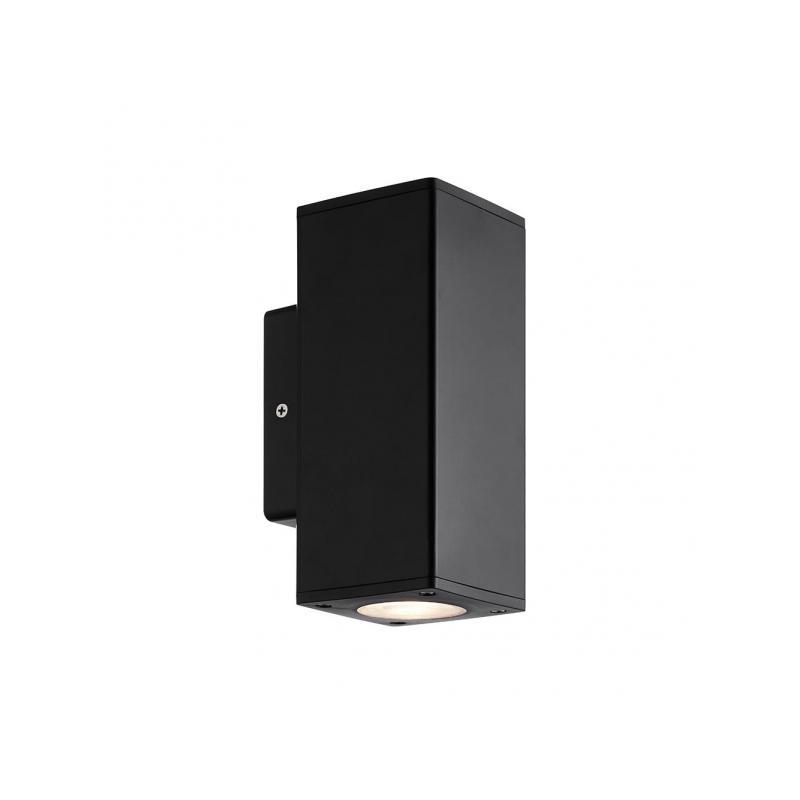 Aplique Exterior Yopol 2xgu10 Negro Policarbonato 18,6x7,6x9,9 Cm Ip54 ...