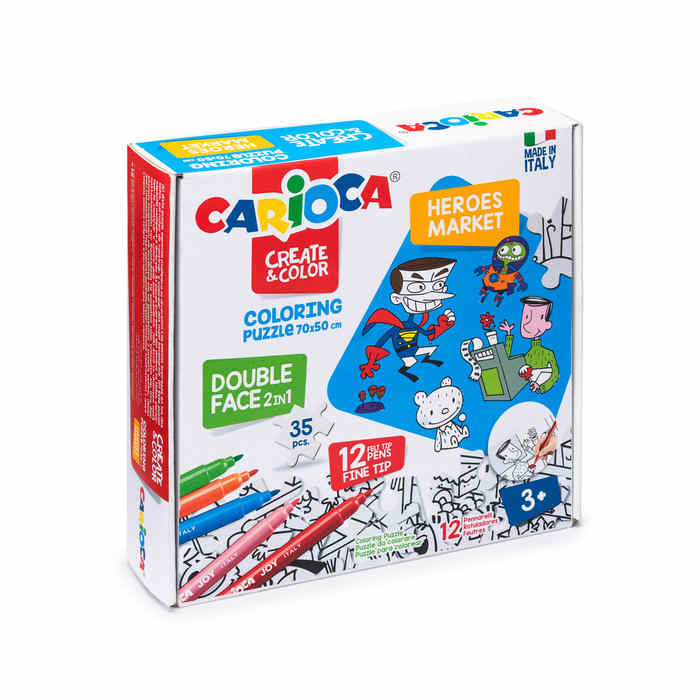 UNIVERSAL CARIOCA CREATE & COLOR PUZZLE SUPER HEROES & MARKET CREATE ...