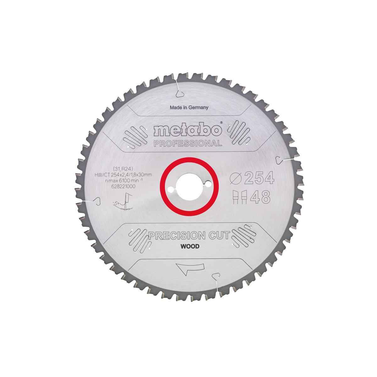 Metabo Hoja de sierra "precision cut wood - professional", 300x30, D72 ...