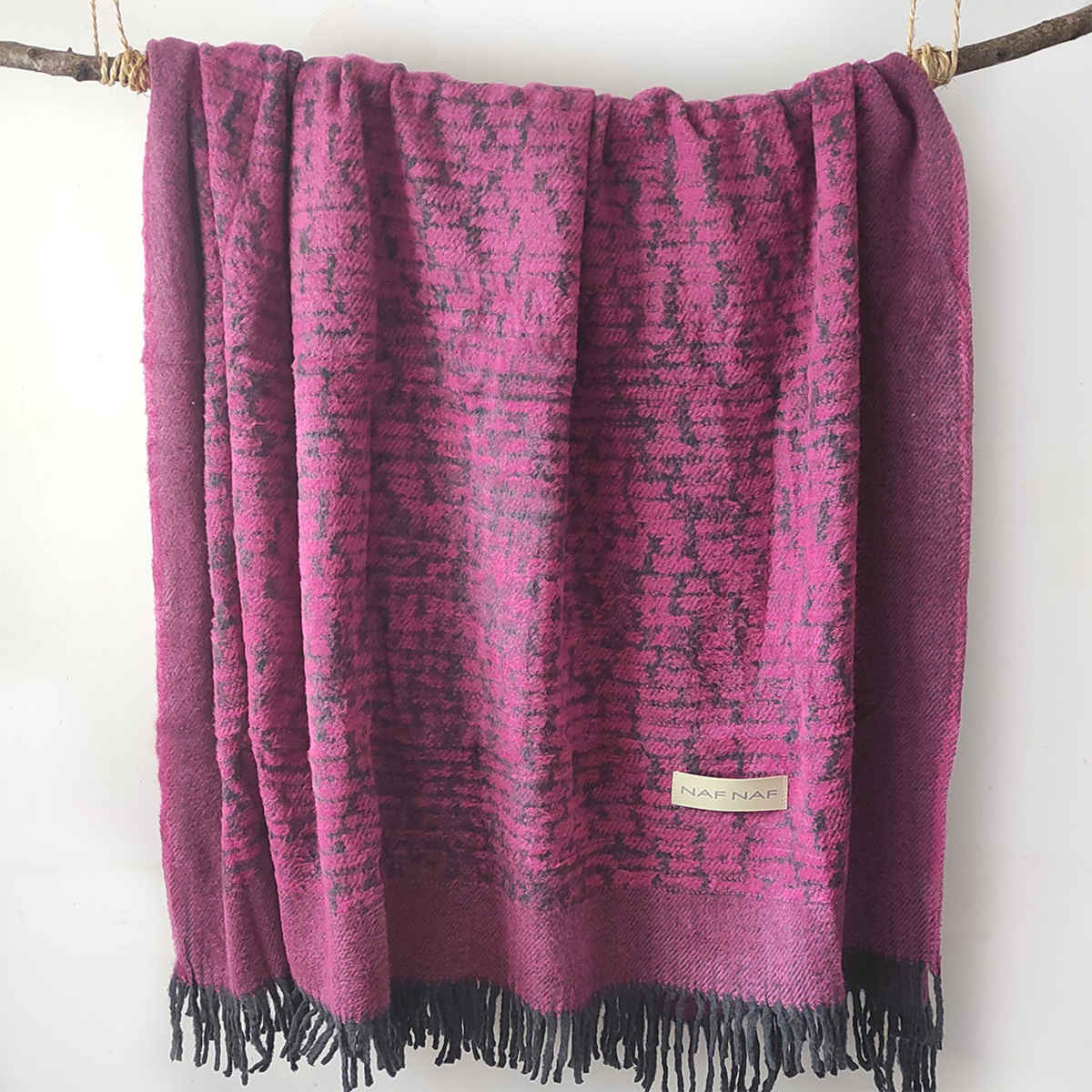 NAF NAF - Plaid algodón/poliéster TYLOU fucsia 130x170 cm | Miravia