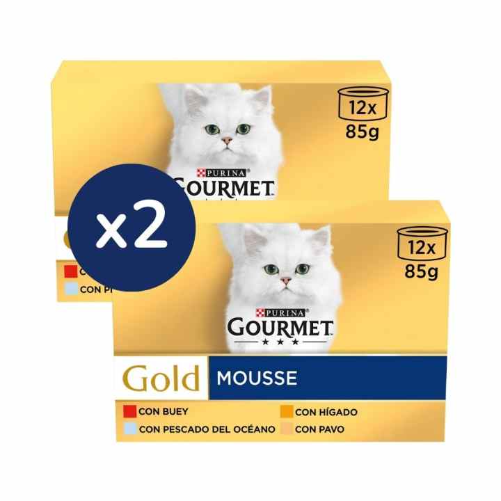 GOURMET - Gold (24x85 gr) - Mousse Pack Surtido (Buey, Pescado del ...