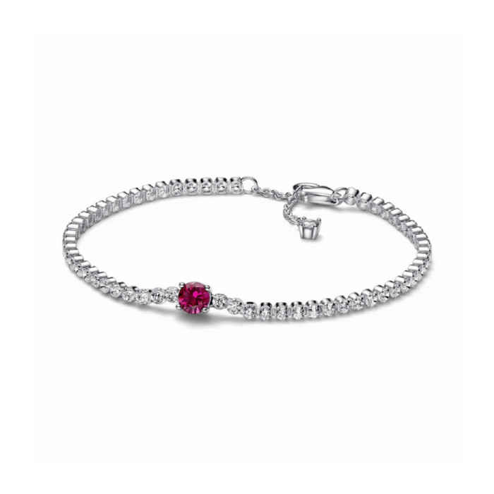 Pulsera Pandora Tenis Gema Roja Redonda en Pavé - 592403C01 | Miravia