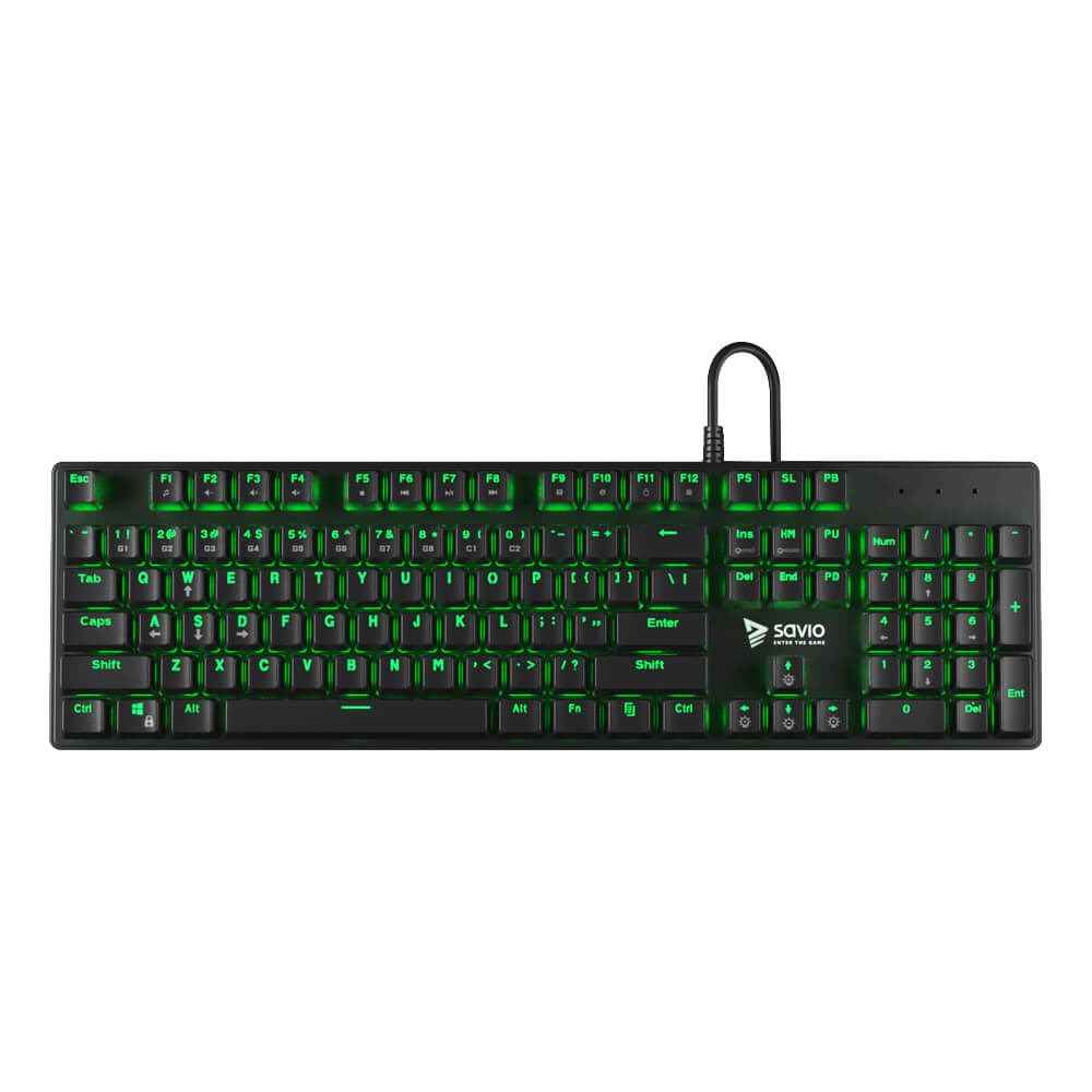 Savio tempest rx full keyboard outemu brown usb qwerty us black, green ...