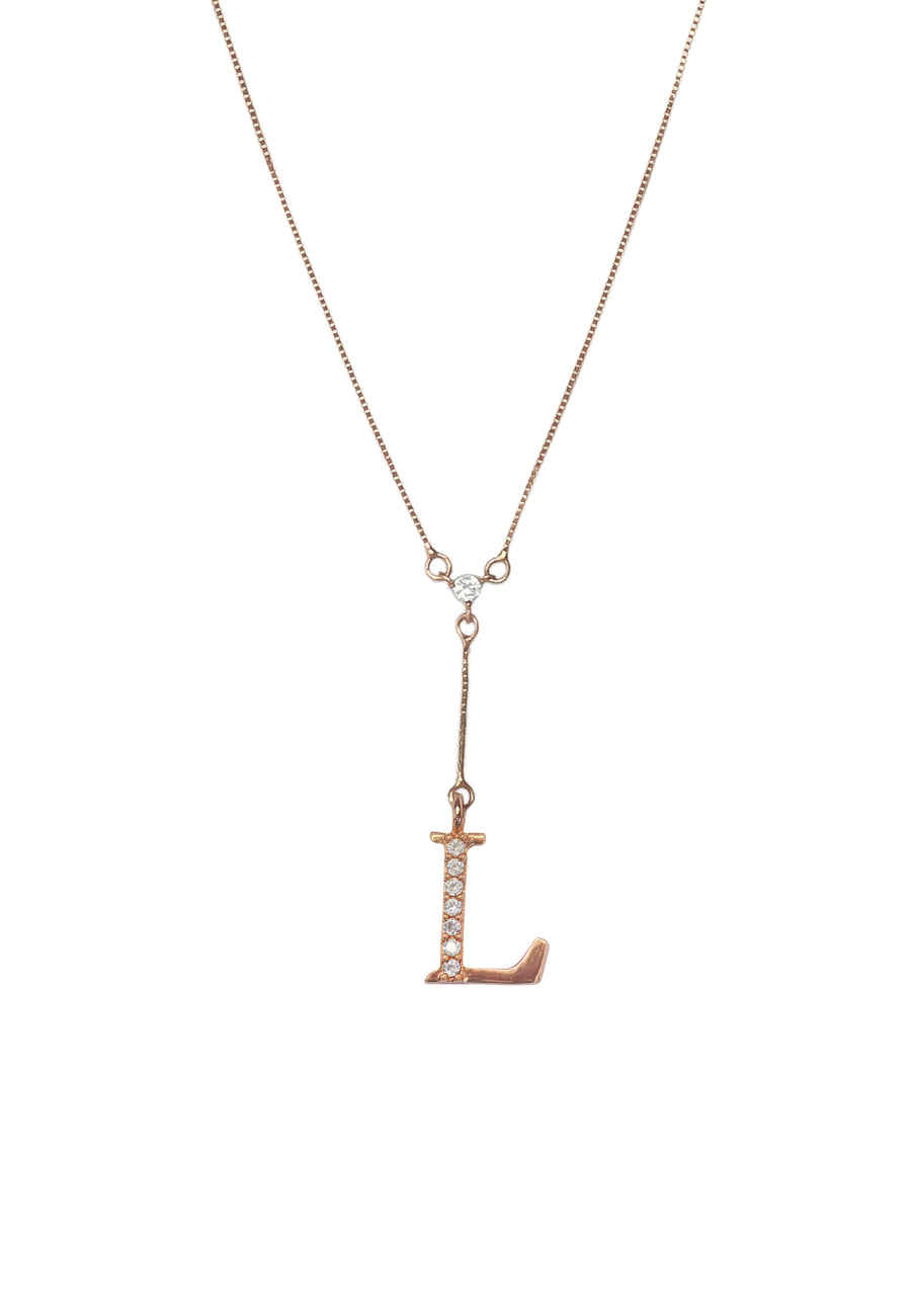Bombay Sunset Golden Initial Alphabet Letter L Pendant Necklace | Miravia