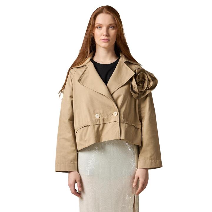 Oltre - Boxy trench coat with flower | Miravia