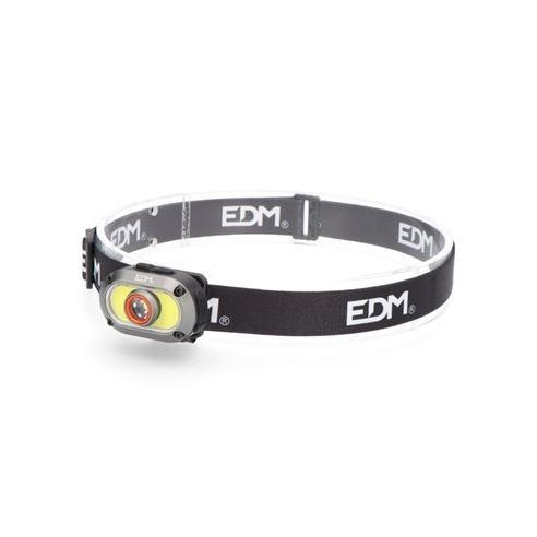 Linterna frontal de aluminio recargable 7W 500lm 2 LEDs 235mAh EDM ...