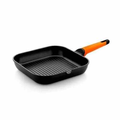 Grill con Rayas Aluminio Fundido Monix Magma 28 x 28 cm | Miravia