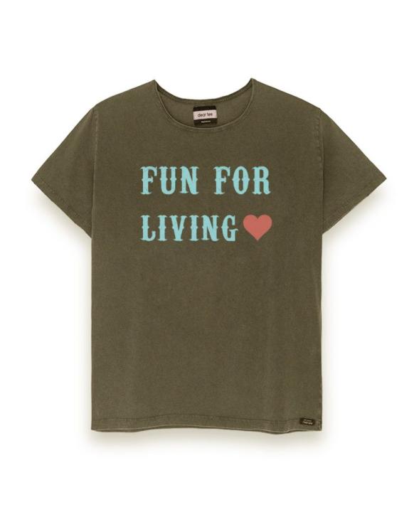 dear tee Camiseta Dear Tee mujer FUN FOR LIVING CORAZON-verde | Miravia