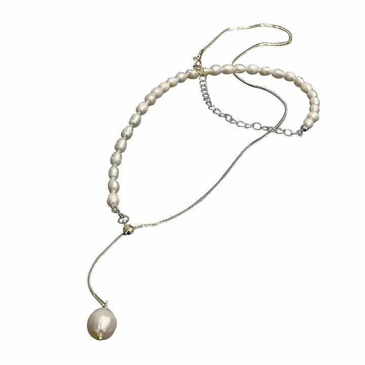 Dongdamen Pearl Pull Necklace Clavicle Chain Same Net Red Jewelry ...