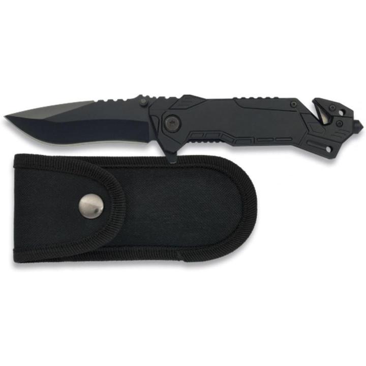 Albainox - Navaja Táctica de Rescate 19520, Hoja Acero Inox., Funda Incluida, Mango Aluminio ...