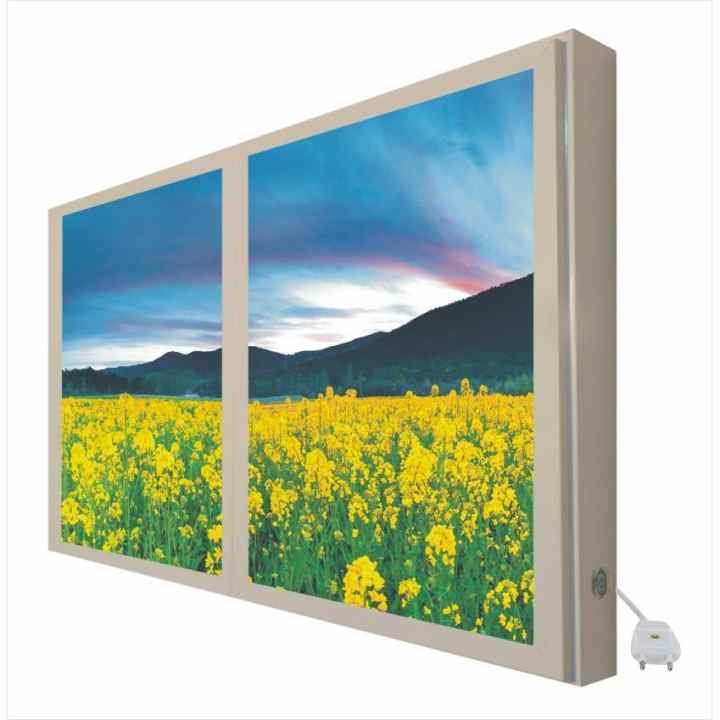 Ventanas Falsas Iluminada con Luz Frontal y Marco Blanco Campo de ...
