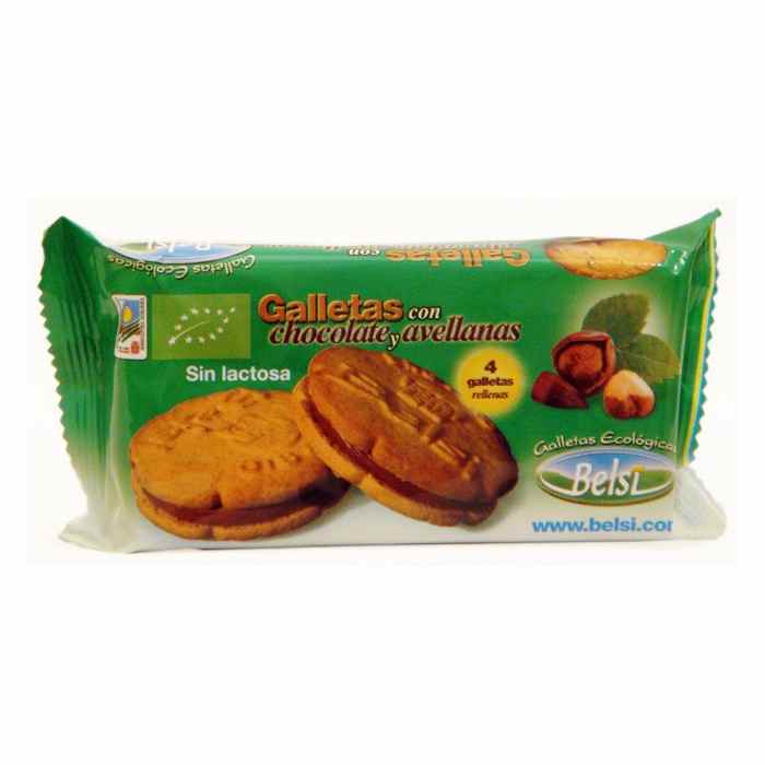 Galletas rellenas con chocolate y avellanas bio Belsi 70g. | Miravia