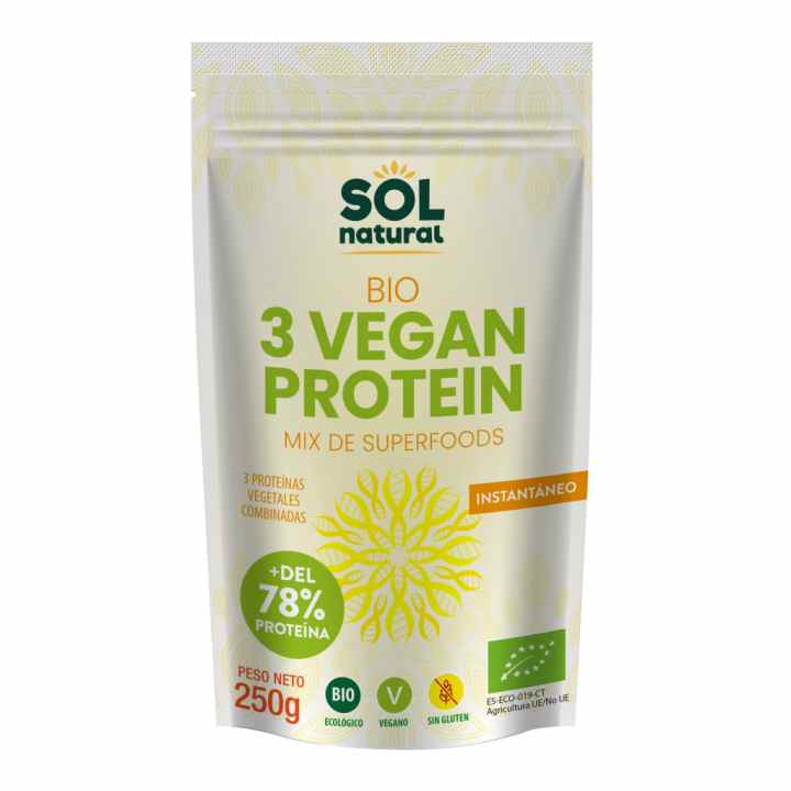 3 Vegan Protein Bio Sol Natural 250 g | Miravia