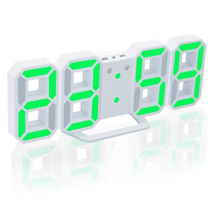 3D Digital Alarm Clock, Wall LED Number Time Clock with Auto Adjust ...