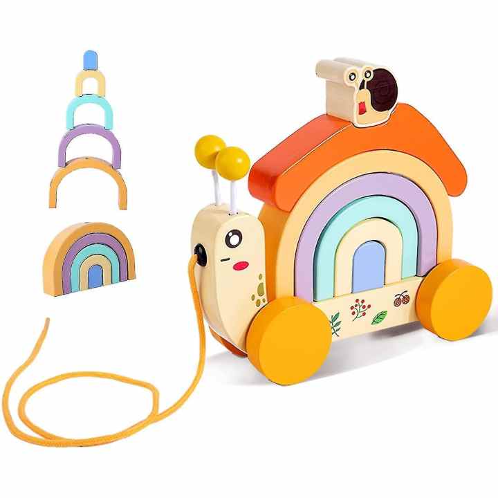 Wooden Snail Push And Pull Toys Toys And Stacking Wooden Toys Preschool ...